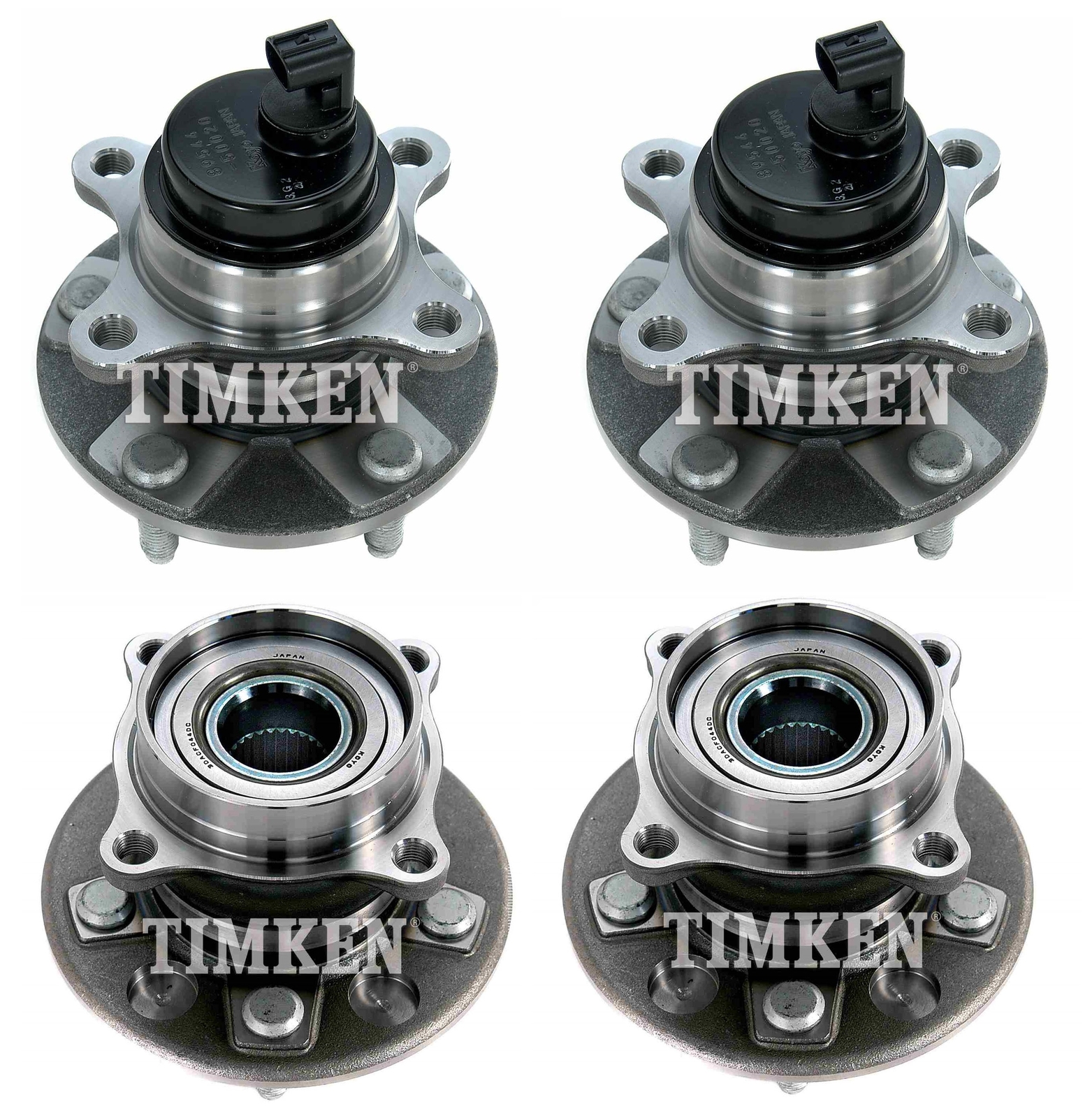Front and Rear Wheel Bearing & Hub Assembly Kit Timken For Lexus LS430 ...