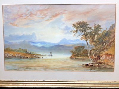 Large 19th C watercolour painting signed R Cooper 1872 possible ...