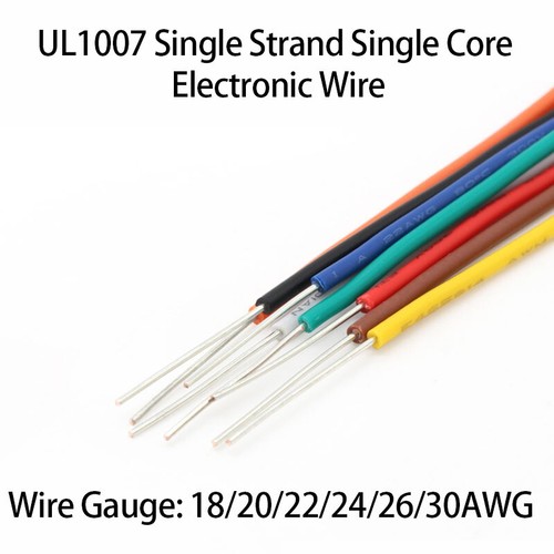 1007 Single Strand Single Core Electronic Wire 18/20/22/24/26/30AWG ...