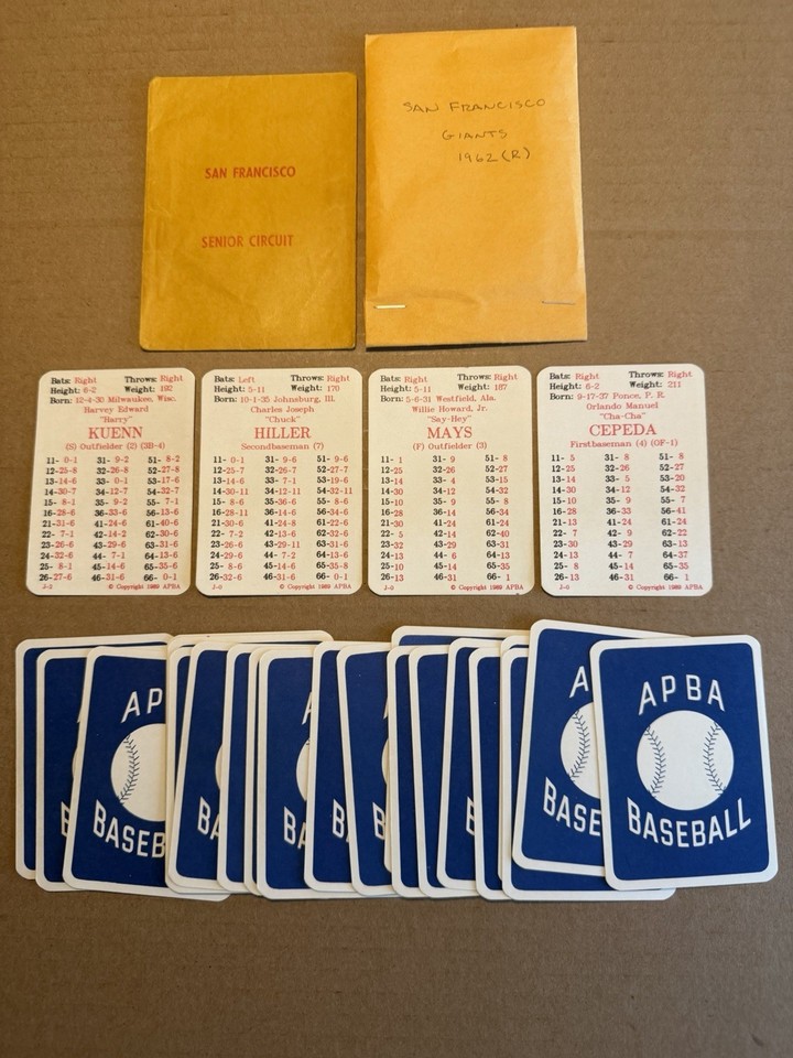 APBA Baseball 1962 (R) Season Card Set | eBay