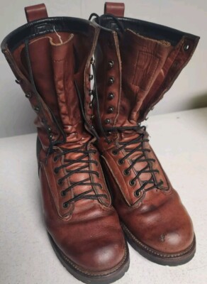 VTG Red Wing Heritage Men’s Leather Lineman Logger Boots #921 Size 11.5 ...