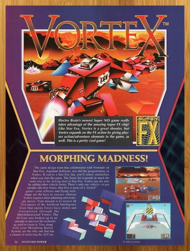 1994 Vortex SNES Super Nintendo Print Ad/Poster Original Authentic Game ...