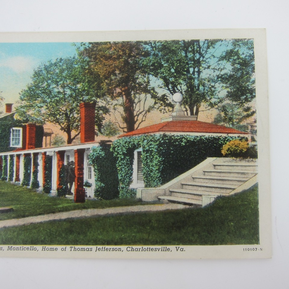 Vintage Postcard Charlottesville Virginia Jefferson Monticello Servants ...