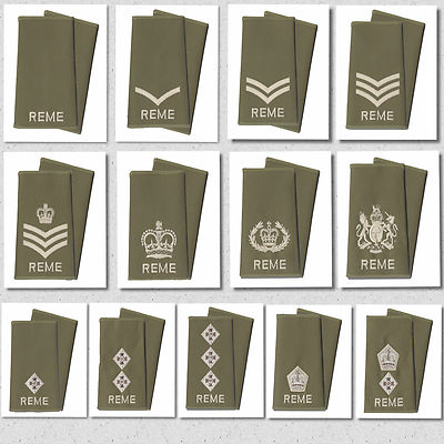 REME Rank Slides Olive Green Royal Electrical & Mechanical Engineers ...