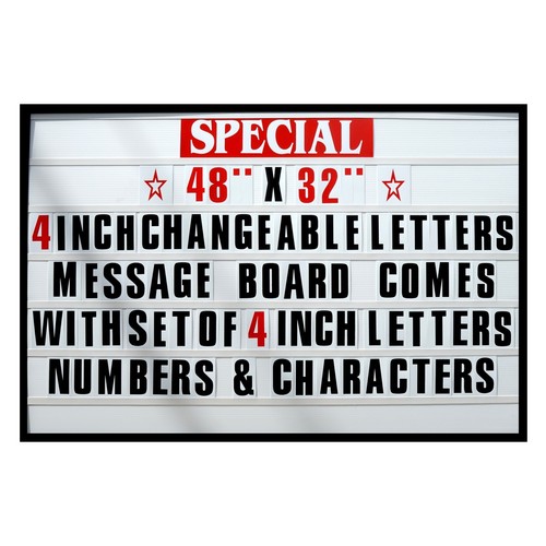 4" Big Changeable Letter Message Sign Menu Price Marquee Reader Board ...
