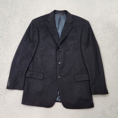 Sarar Sport Coat Mens Size 44 Black 3B Lucca 3 Button Twill Lined ...