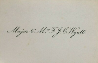 c1915 CALLING CARD MILITARY MAJOR & Mrs F.J.C. WYATT (Royal Engineers ...
