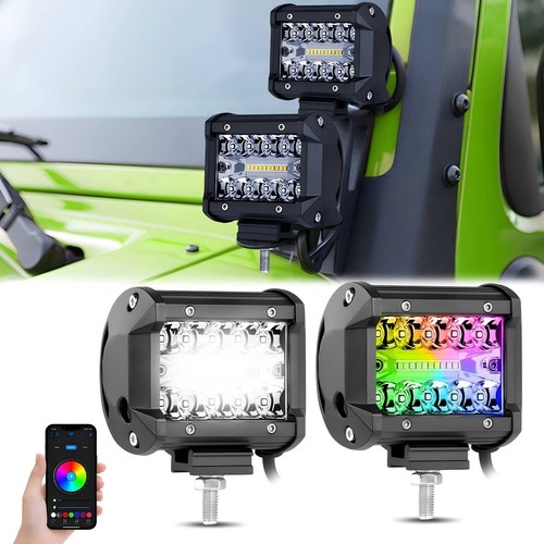 4 Inch RGBW LED Pods RGB Pod Lights Color Chasing Light Bar-2Pcs | eBay