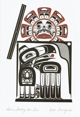 Raven Steals the Sun Carl Stromquist Art Card Interior Salish Native ...