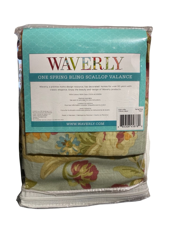 Waverly Spring Bling Modern Farmhouse Floral Scallop Valance 52" X 18 ...