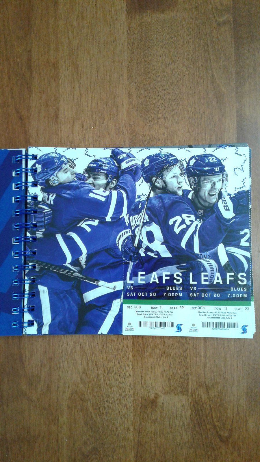 TORONTO MAPLE LEAFS TICKET STUBS 2018 - 2019 - EVERY GAME SCOTIA BANK ...