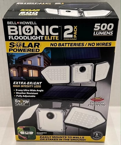 Bell+Howell Bionic Floodlight Elite 2 Pk 500 Lumens Motion Activated ...