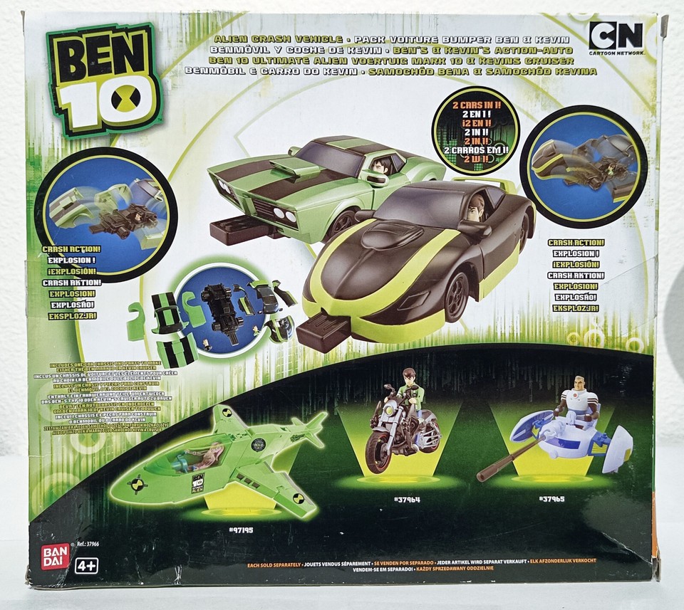 Ben 10 - Alien Crash Vehicle - 2 Cars in 1 - Ben & Kevin Heads with ...