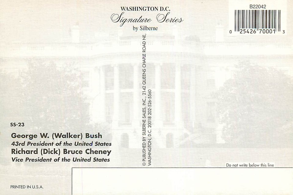 Postcard George W Bush & Dick Cheney, White House & American Flag | eBay