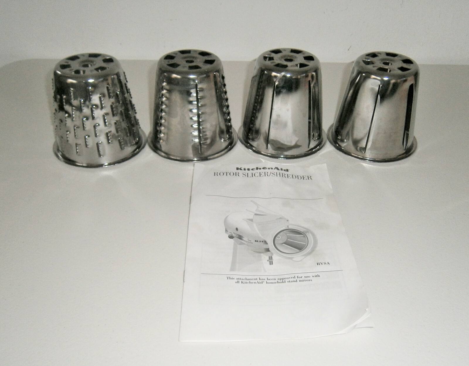 KitchenAid RVSA Rotor Slicer Shredder Cones Parts 1, 2, 3, 4 w/ Manual ...