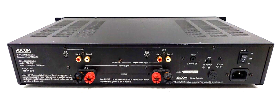 Rack Mount Adcom GFA-6002 2-Channel Stereo Power Amplifier | eBay