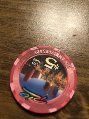 $5 rio 5th anniversary 2002 3 obsolete las vegas casino chip | eBay