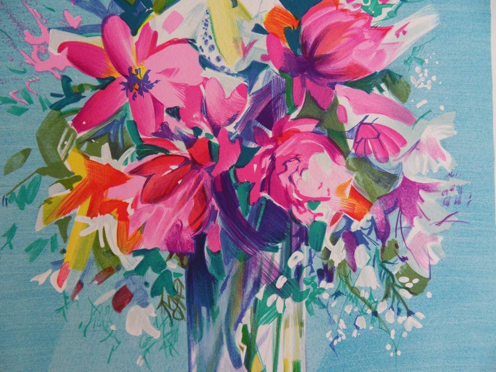 Claude Mars: Vase Flowerwork, Lithography Original Signed, 250EX ...