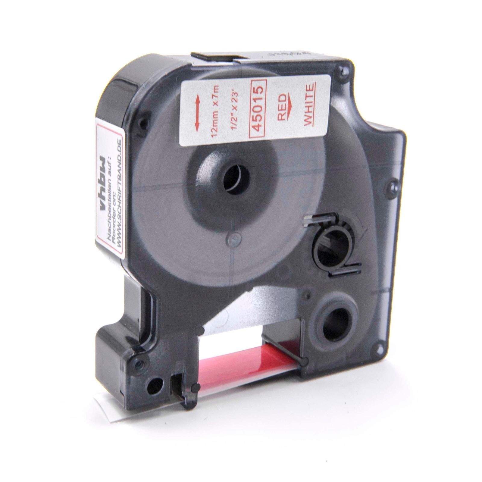 Schriftband-Kassette rot auf weiß für Dymo LabelManager 450,450D,500 ...