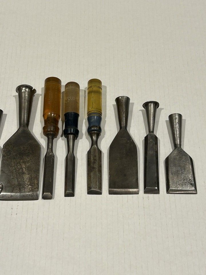 Vintage Woodworking Beveled Edge Socket Chisel 15 pc. Lot | eBay