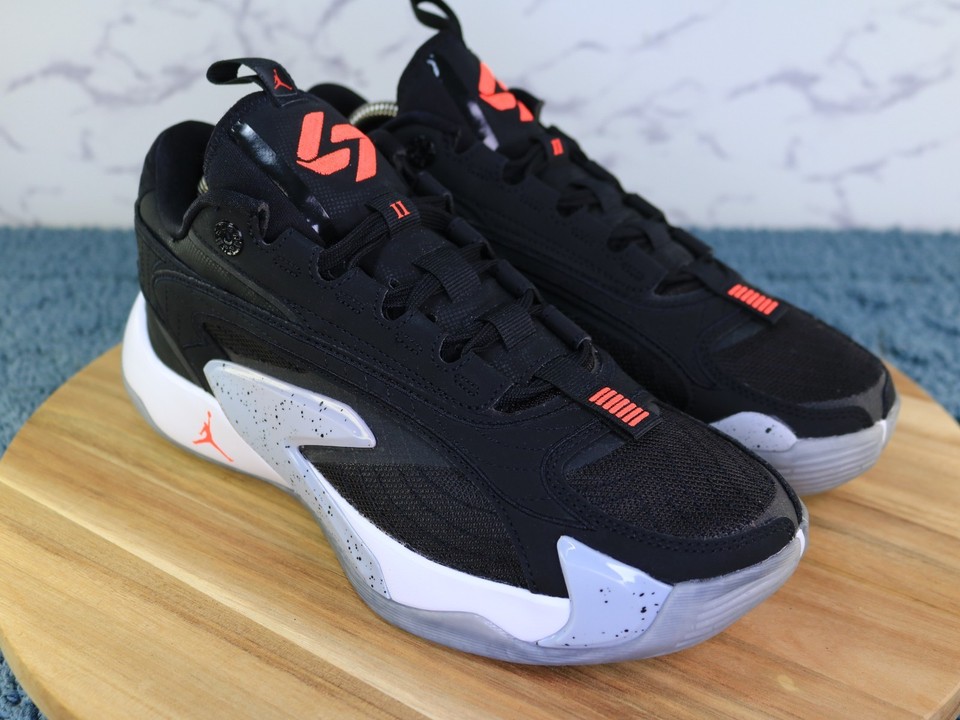 Nike Air Jordan Luka 2 Black Cement GS Low Black Bright Crimson DZ3498 ...