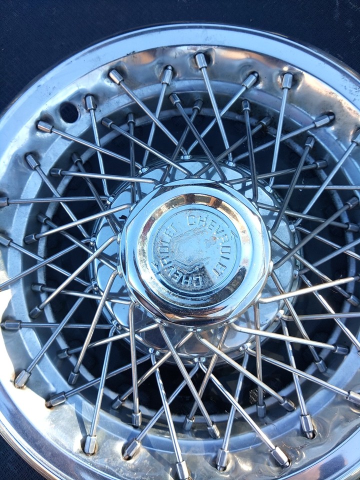 Set Of Four Vintage 1970's Chevy 14" Wire Hubcaps Monte Carlo Camaro ...