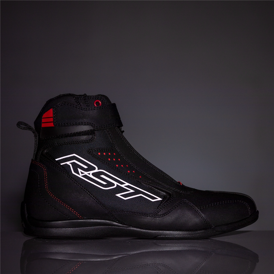 RST Frontier Ladies Short Boots Black/Red Urban City Lowrise Motorcycle ...