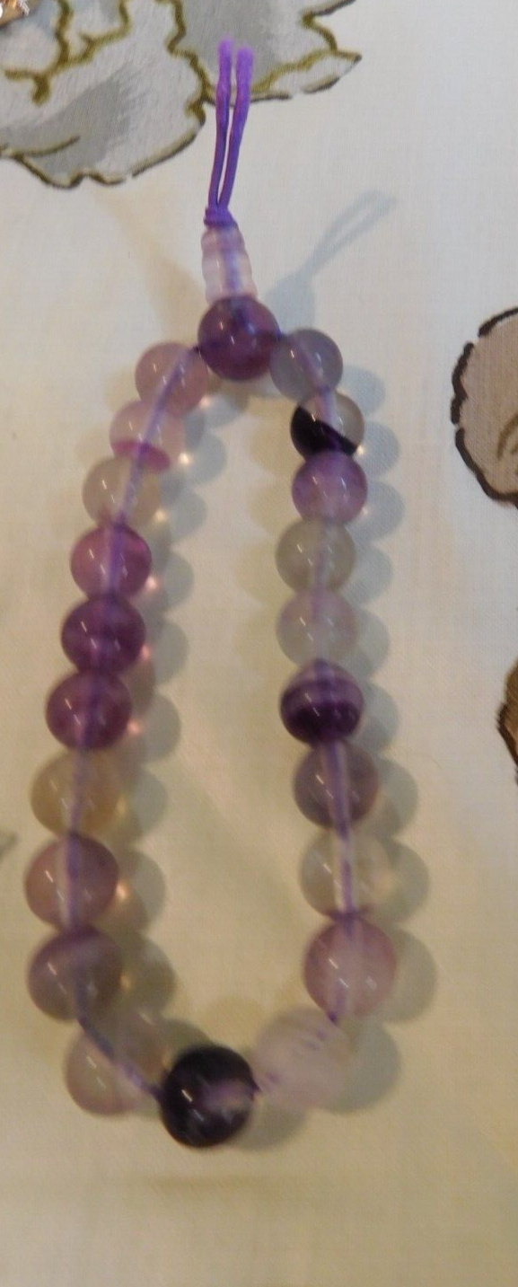 ADJUSTABLE HAND STRUNG PURPLE QUARTZ BEADED BRACELET | eBay
