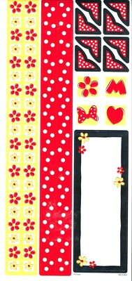 DISNEY Minnie Mouse Polka Dot Bow Journaling Corners Borders Sandylion ...
