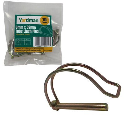 YARDMAN 10-pcs Pipe Tube Linch Lynch Pin 6mm x 32mm for 28mm Shaft Lock ...