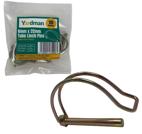 YARDMAN 10-pcs Pipe Tube Linch Lynch Pin 6mm x 32mm for 28mm Shaft Lock ...