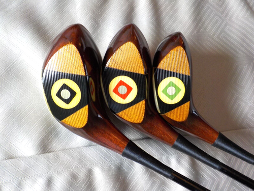 Vintage Hagen Braeburn Fancy Face Woods Golf Clubs Driver Brassie Spoon ...