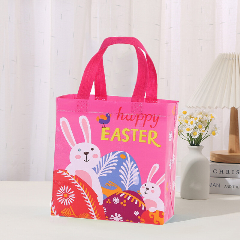 Easter Tote Bags Easter Egg Hunt Bags with Handle Non Waven Gift Bags ...