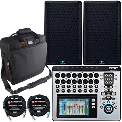 QSC TouchMix-16 Digital Audio Mixer w/ QSC K12.2 - K.2 Speakers, Bag ...