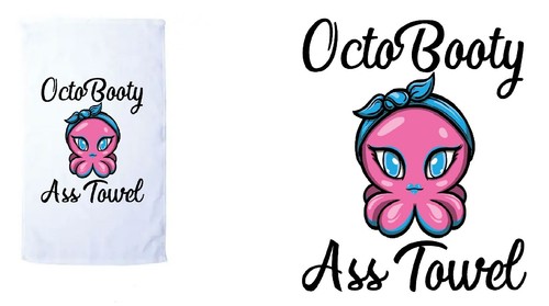 OCTOBOOTY CUSTOM ASS TOWEL / HAND TOWEL 100% COTTON / 11" X 18" + FREE ...