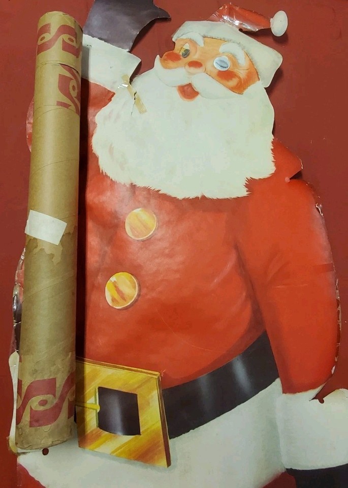 1950s Simmons Santa Die-Cut Dept Store Display w/ Tube – Mid-Century | eBay