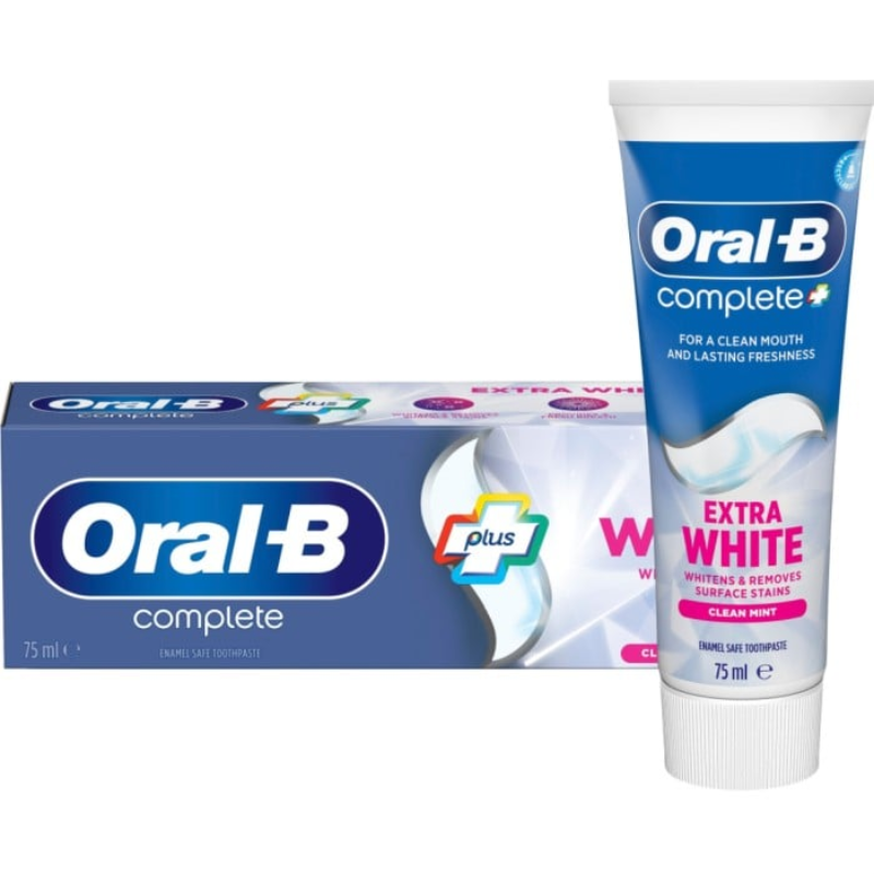 3 x Oral-B Extra White 75ml Toothpaste Complete Whitening Paste Bright ...