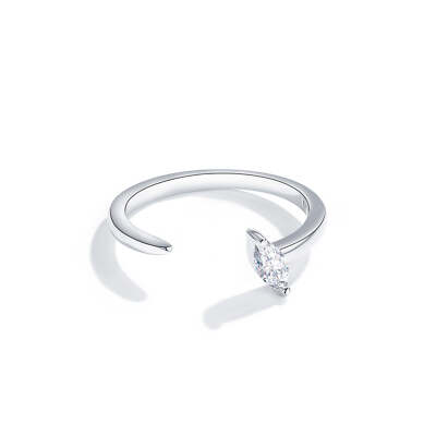 MYJS Baby Marquise Cz Open Ring Rhodium Plated | eBay Australia