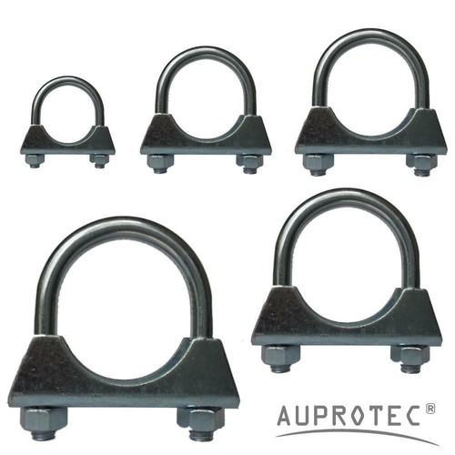 Pipe Clamps M8 or M10 U Bolt Clamp Bracket Clips Exhaust Tube Clip all ...