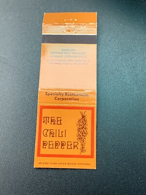Vintage Colorado Matchbook: “The Chili Pepper” Denver, CO | eBay