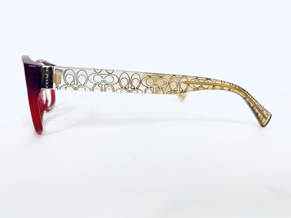 Coach Wayfarer Burgundy Lucite Frame W Clear CC Temple Glasses HC 5154 ...