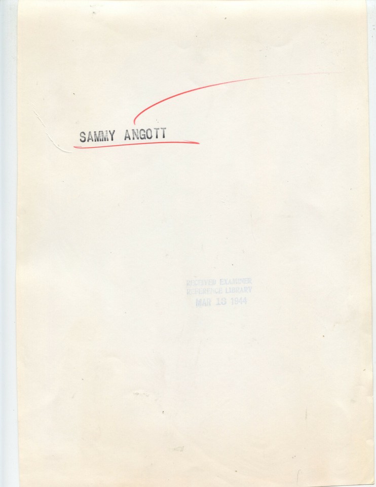 1944 DECEASED WORLD LIGHTWEIGHT BOXING CHAMPION "SAMMY ANGOTT" PRESS ...