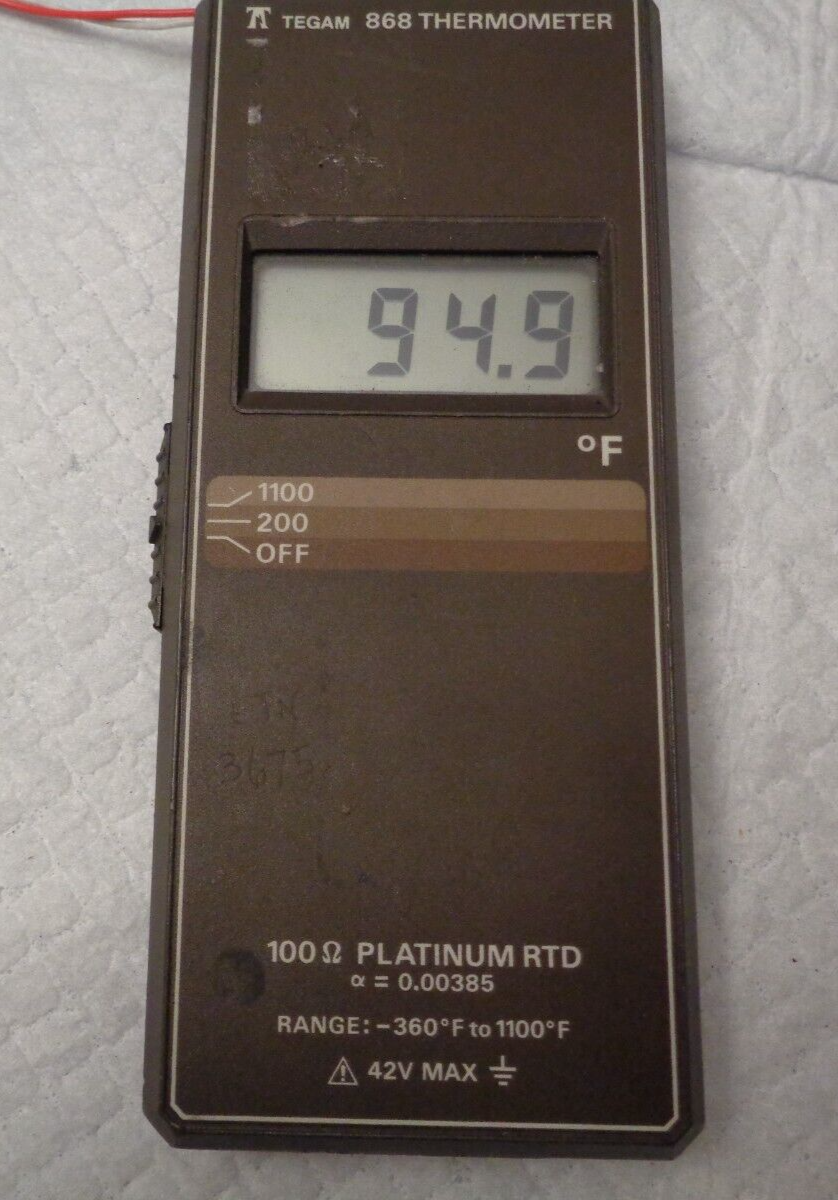 Tegam 868 100 Ohm Platinum RTD Thermometer, -360 to 100 Degrees F Range ...
