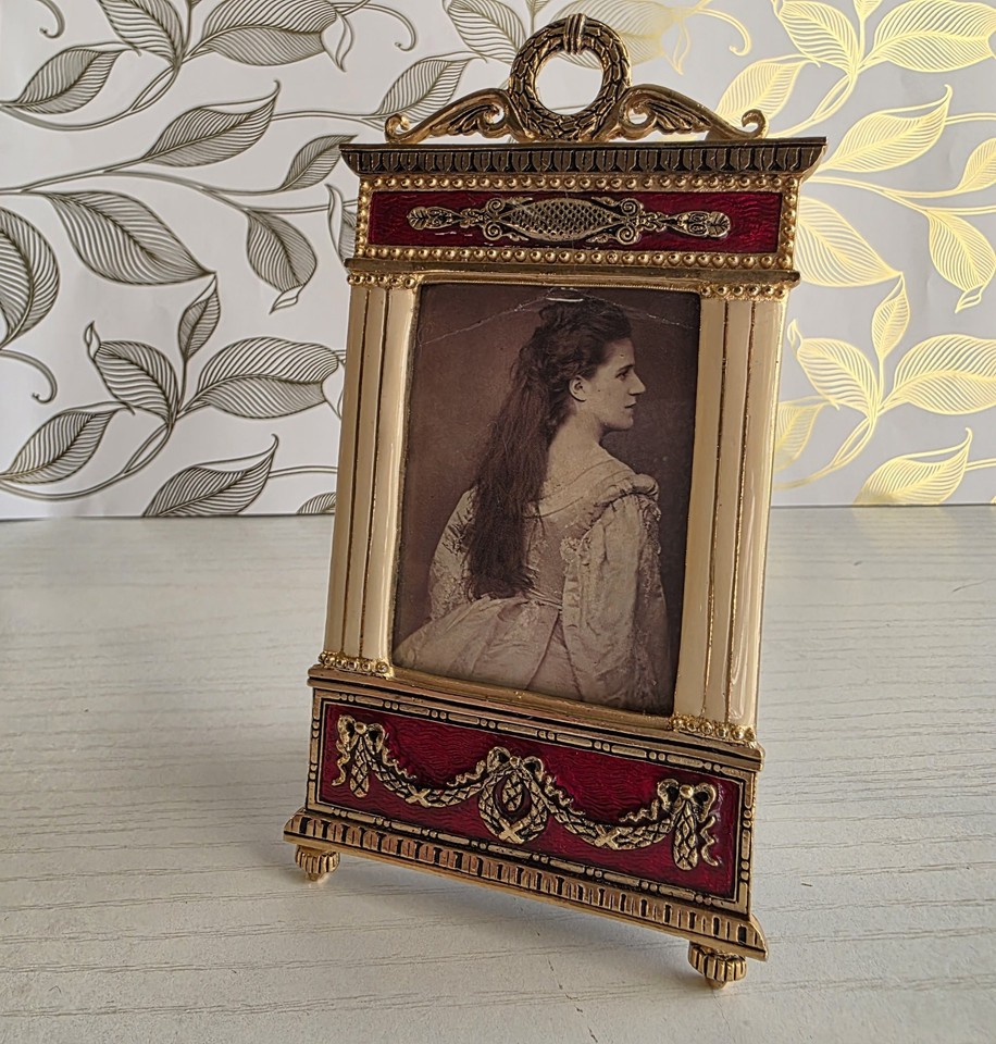 Vintage Beautiful Ornate Red/Gold Color Terragraphics Mini Photo Frame ...