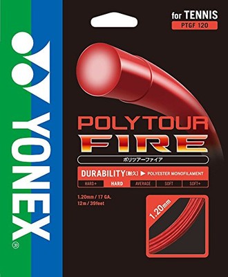 Cordes de tennis YONEX Poly Tour Fire 120 1,20 mm PTGF120 rouge NEUVES ...