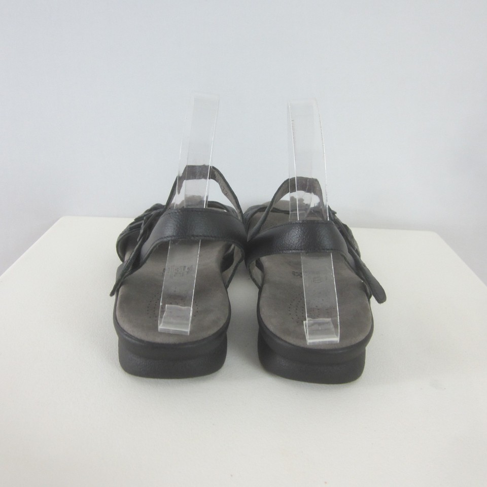 SAS Womens 11 N Narrow Duo Black Leather Buckle Strap Sandals 11N Comfy ...