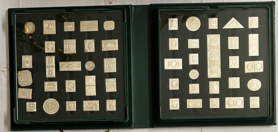 INTERNATIONAL SOCIETY OF POSTMASTERS SILVER PROOFS OF 50 WORLD GREATEST ...