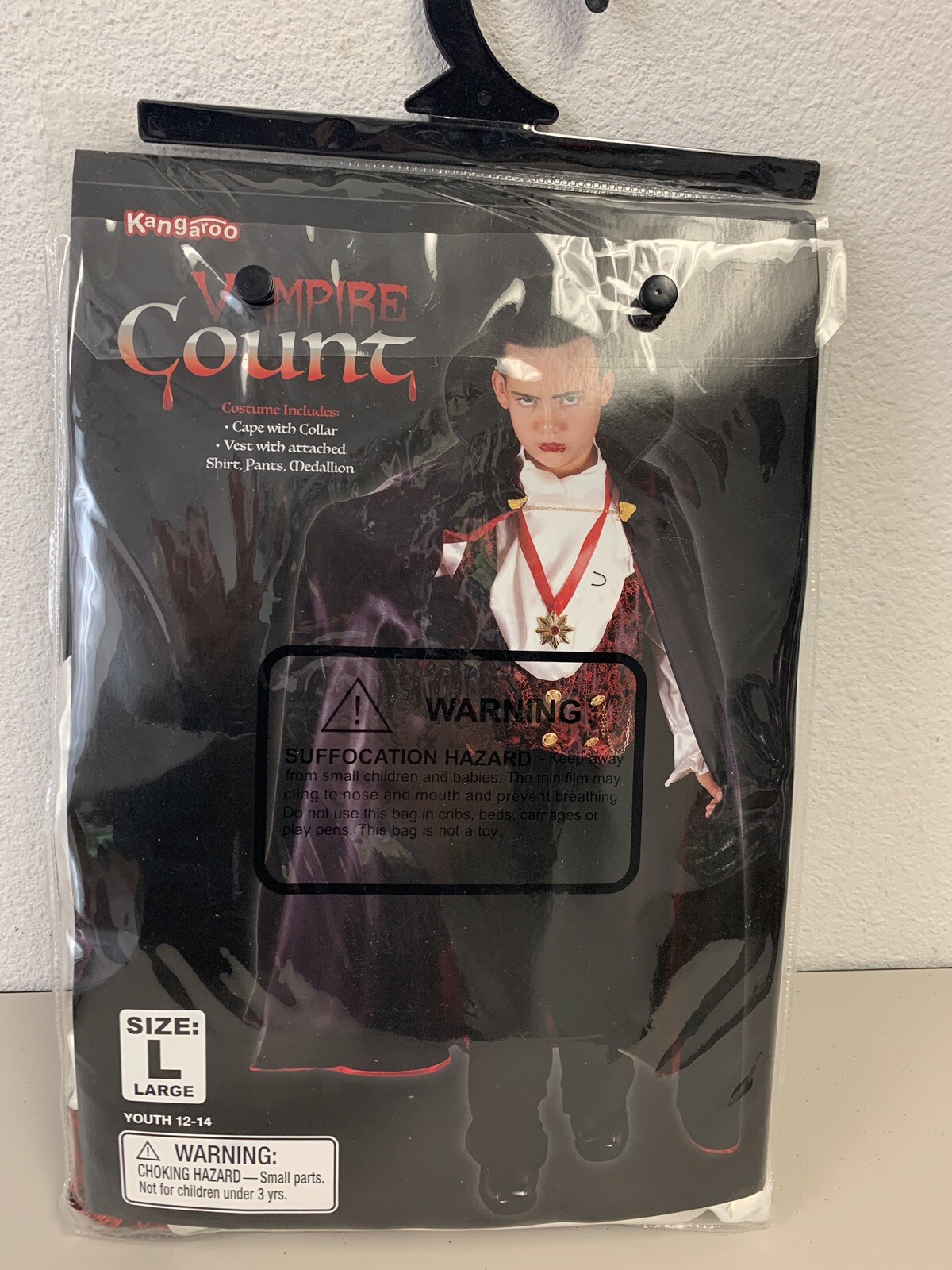 Kangaroo Vampire Count Dracula Halloween Costume Youth Boys Girls Size ...