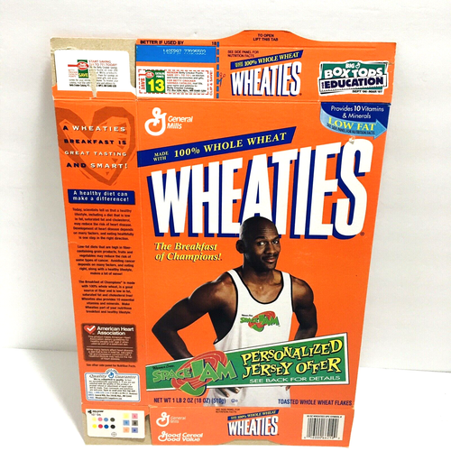 Michael Jordan Space Jam 90's General Mills Wheaties Cereal Flat Box ...