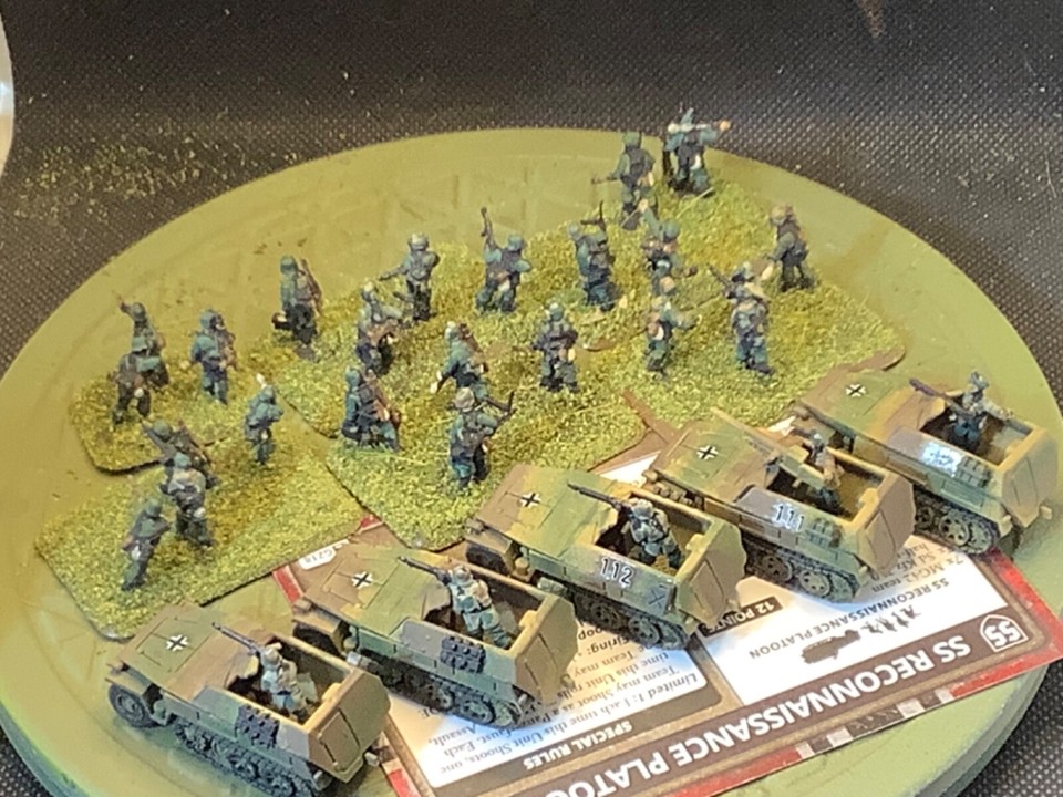 Flames of War Painted German SS Complete Reconnaissance Platoon w/Card ...